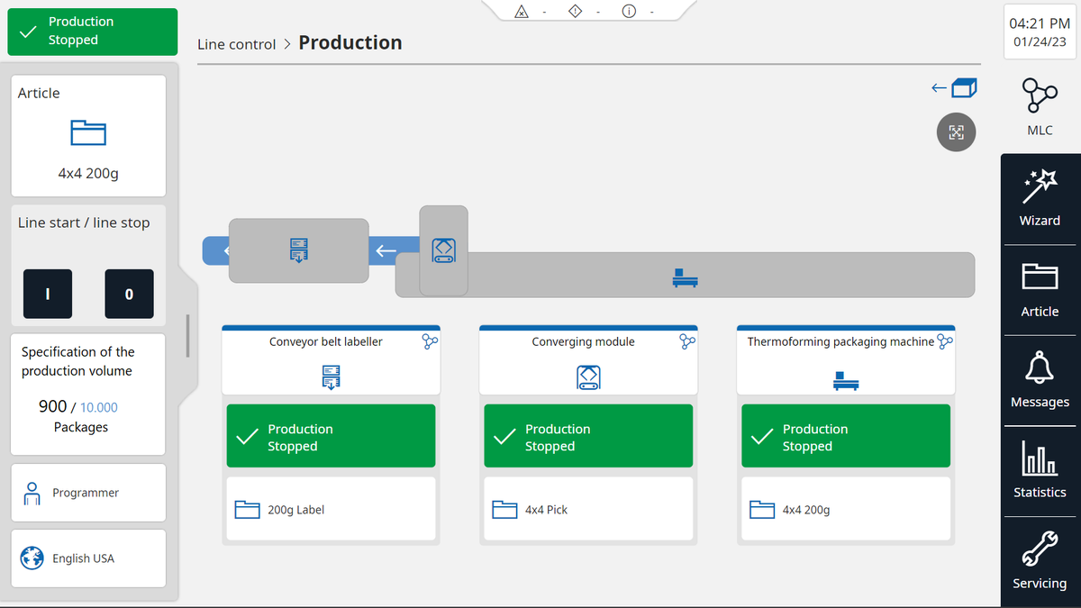 MULTIVAC Line Control | Bedieneinheit für Verpackungslinien